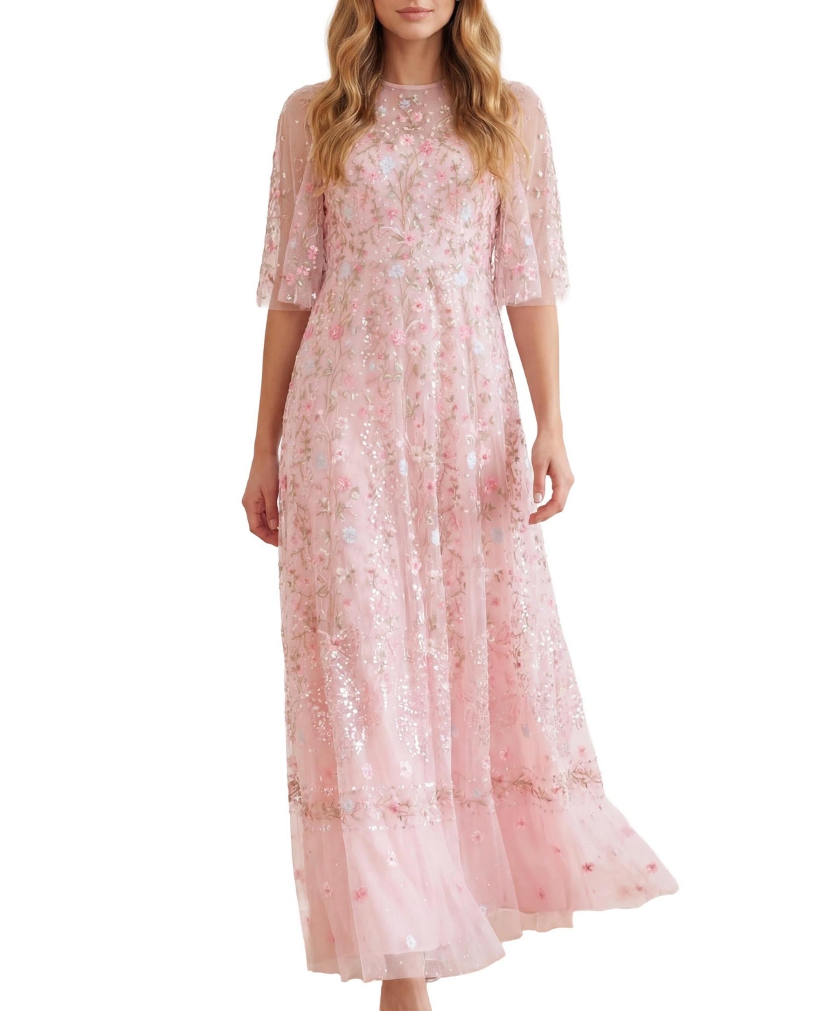 Click here for Needle & Thread Womens Rococo Ribbon Floral-Embroi... prices