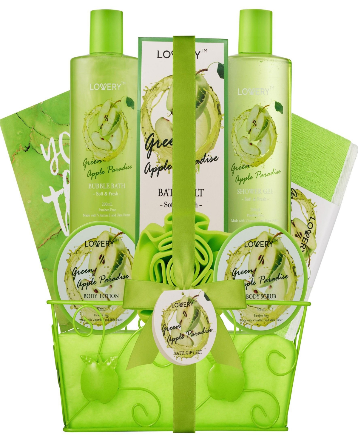 Click here for Lovery Appreciation Gift Basket  9pc Green Apple P... prices