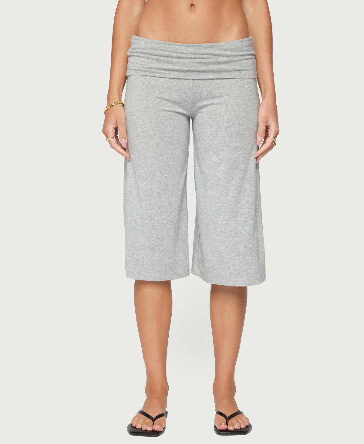 Click here for Edikted Womens Shirly Wide Leg Foldover Capri Pant... prices