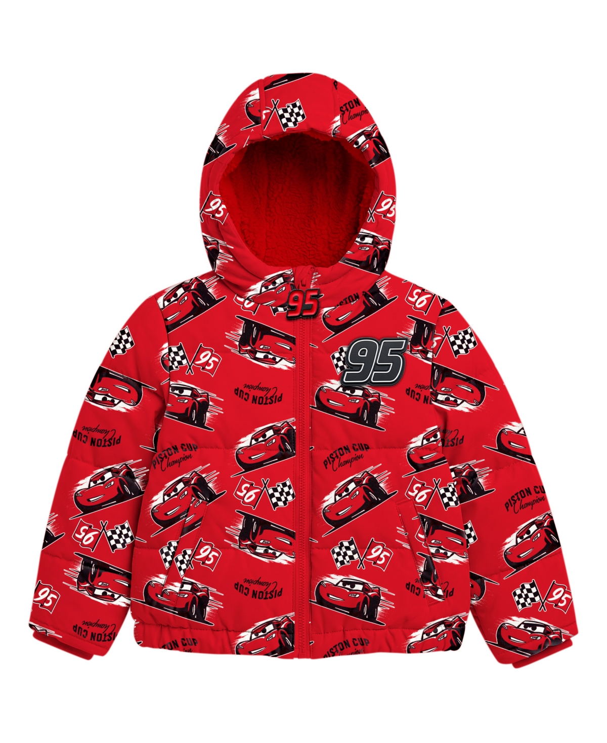 Click here for Cars Toddler Boys 2T-4T Hooded Puffer Jacket - Red prices