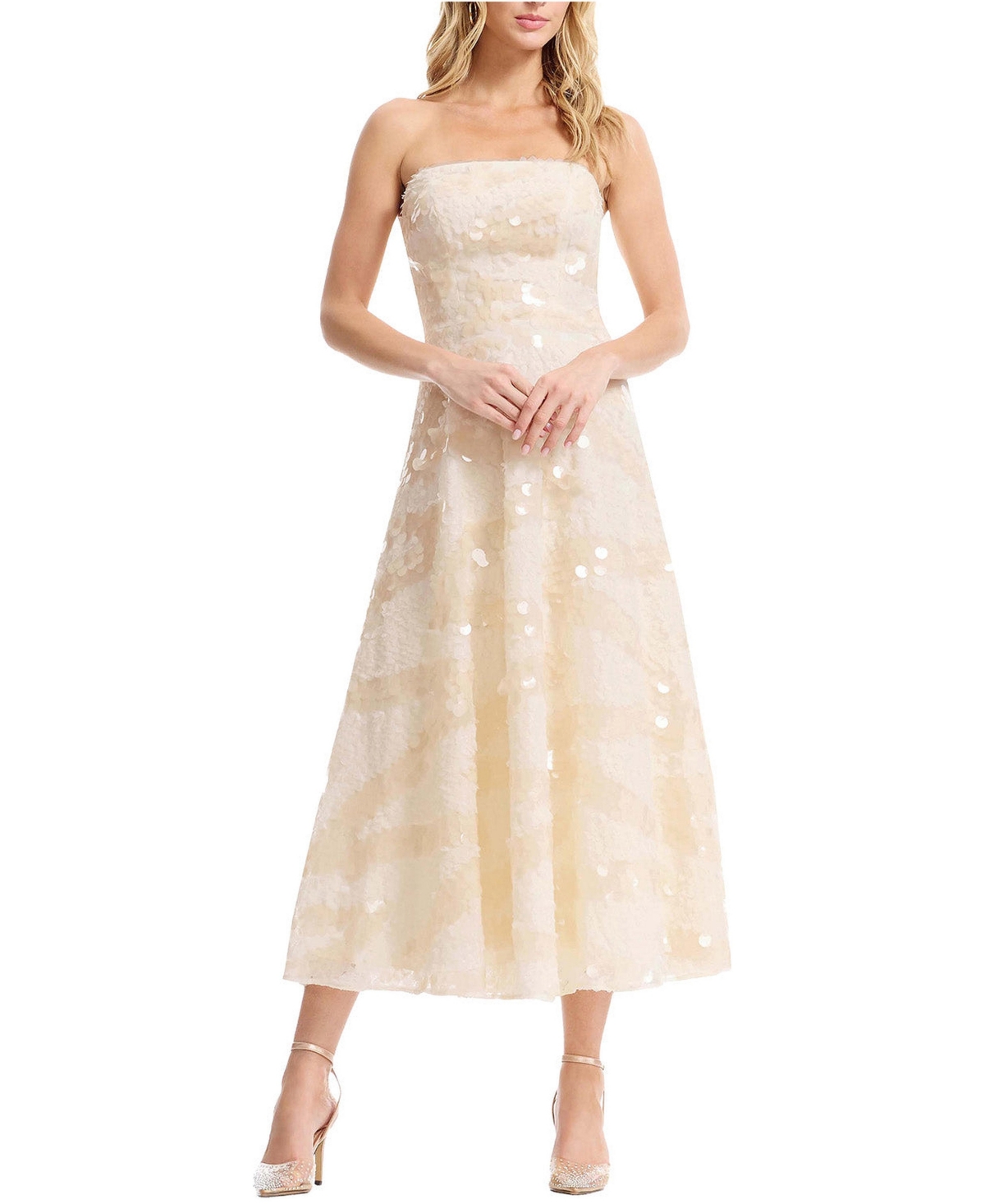Click here for Dress The Population Womens Kailyn Strapless Disc... prices