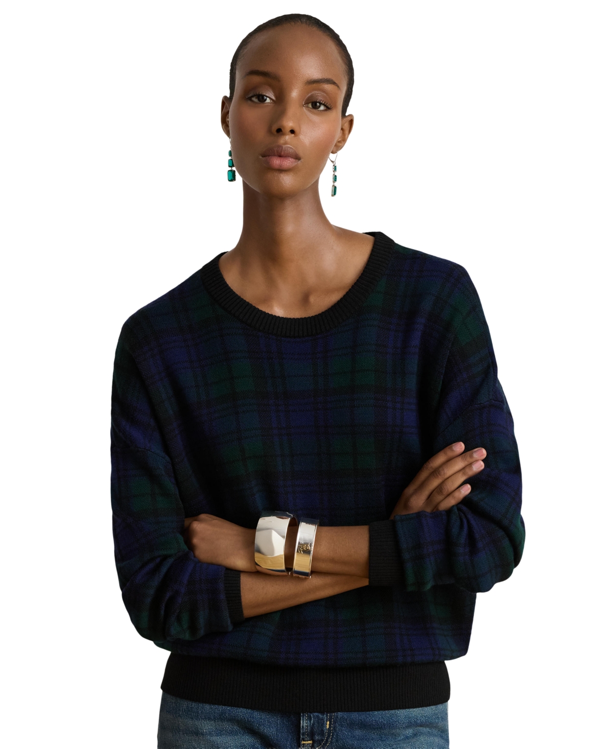 Click here for Lauren Ralph Lauren Womens Black Watch Plaid Wool... prices