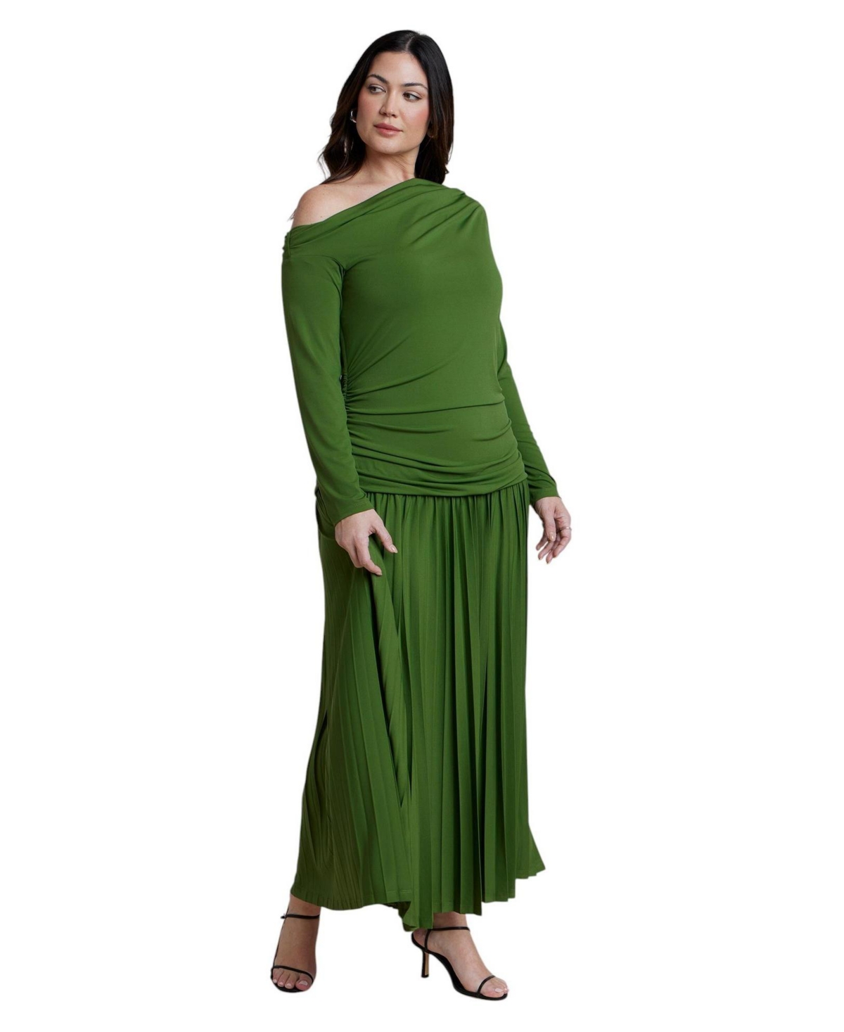Click here for Eloquii Plus Size Long Sleeve Drop Waist Maxi Dres... prices