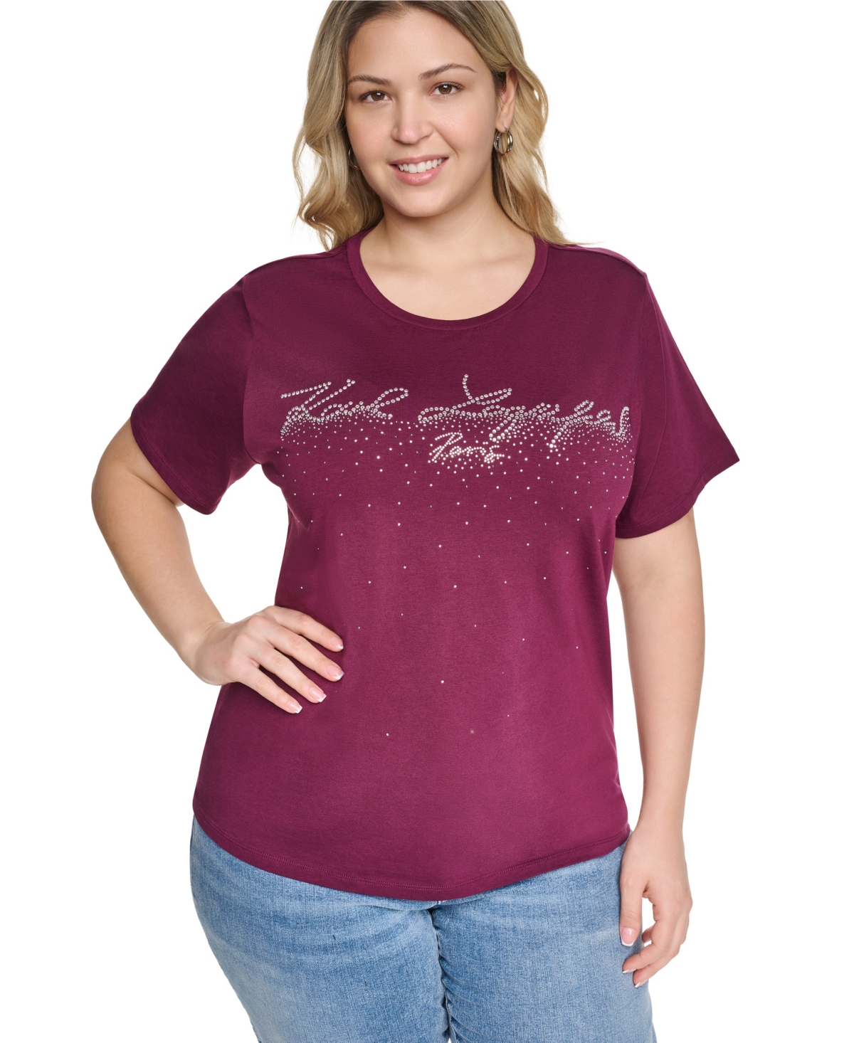 Click here for Karl Lagerfeld Paris Plus Size Sparkle Klp Logo Sh... prices