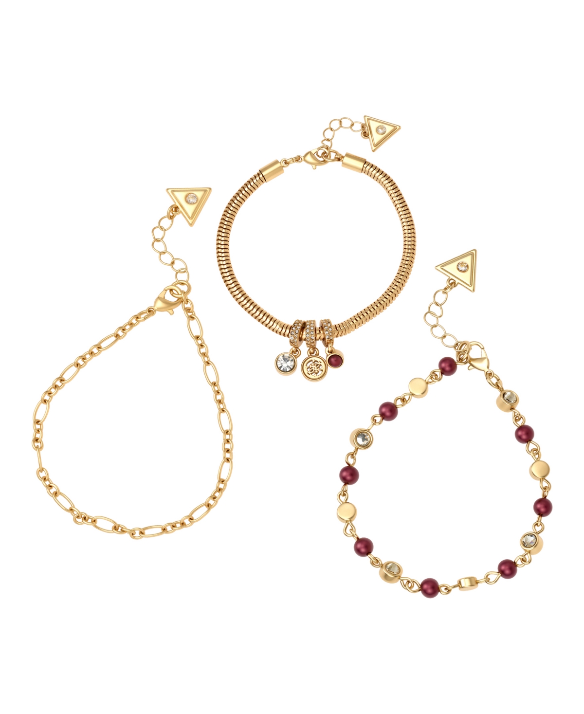 Click here for Guess Gold-Tone Imitation Pearl & Crystal Trio Bra... prices