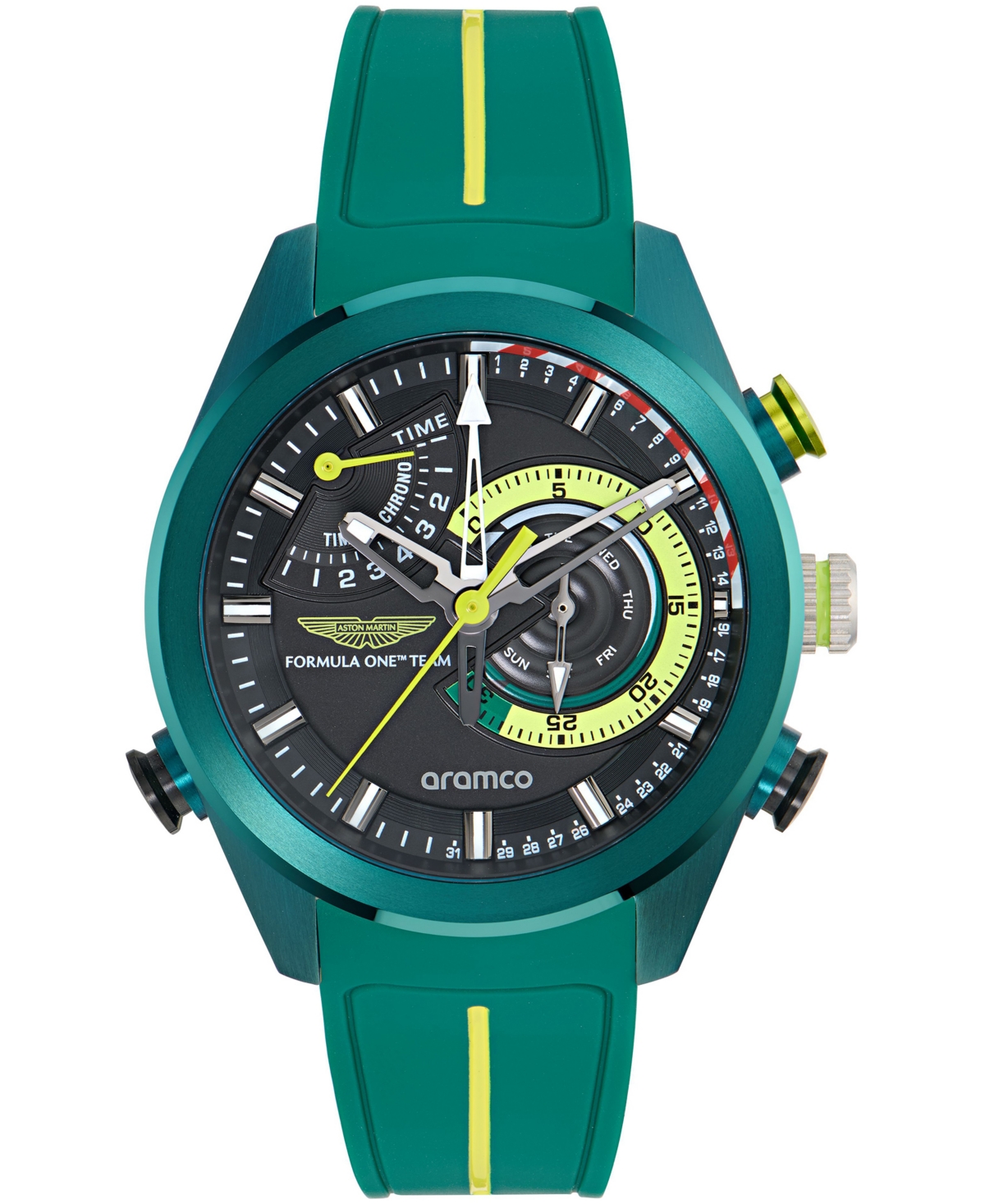 Click here for Aston Martin Mens Quartz Three-Hand Round Green Si... prices