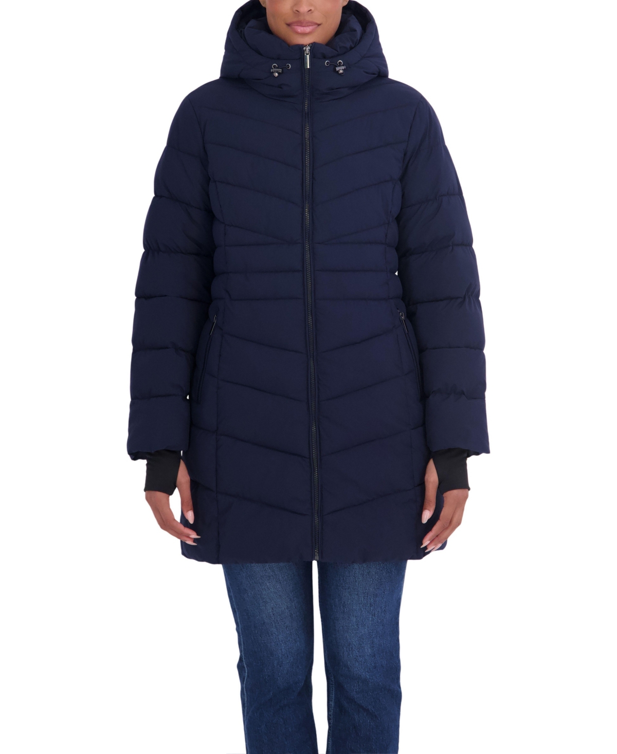 Click here for Sebby Collection Womens 3/4 Hooded Stretch Puffer... prices