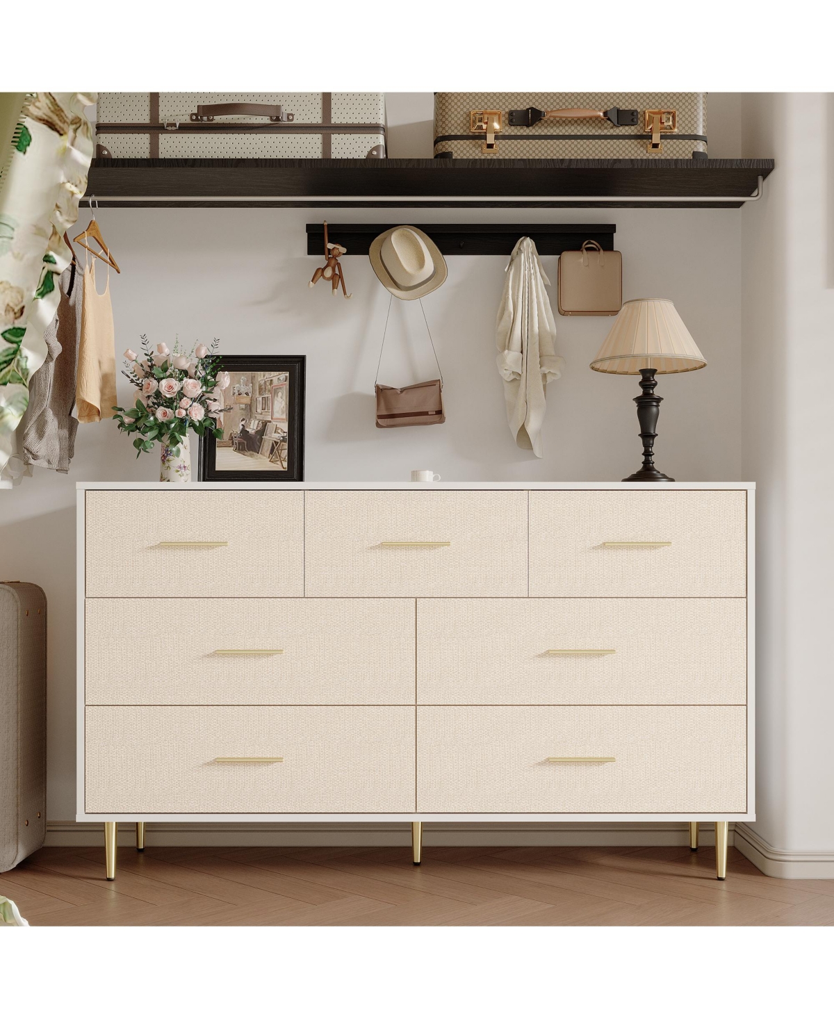 Click here for homfan Modern 7 Drawer Dresser for Bedroom  Wooden... prices