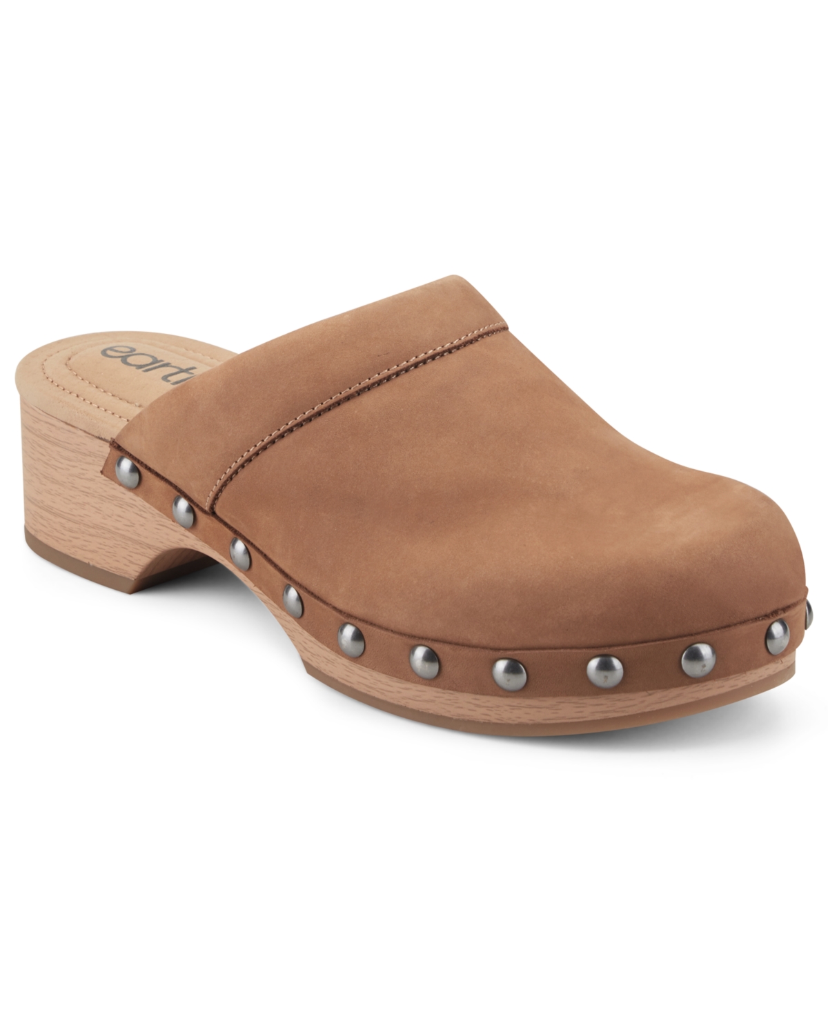 Click here for Earth Womens Kimber Leather Studded Block Heel Clo... prices