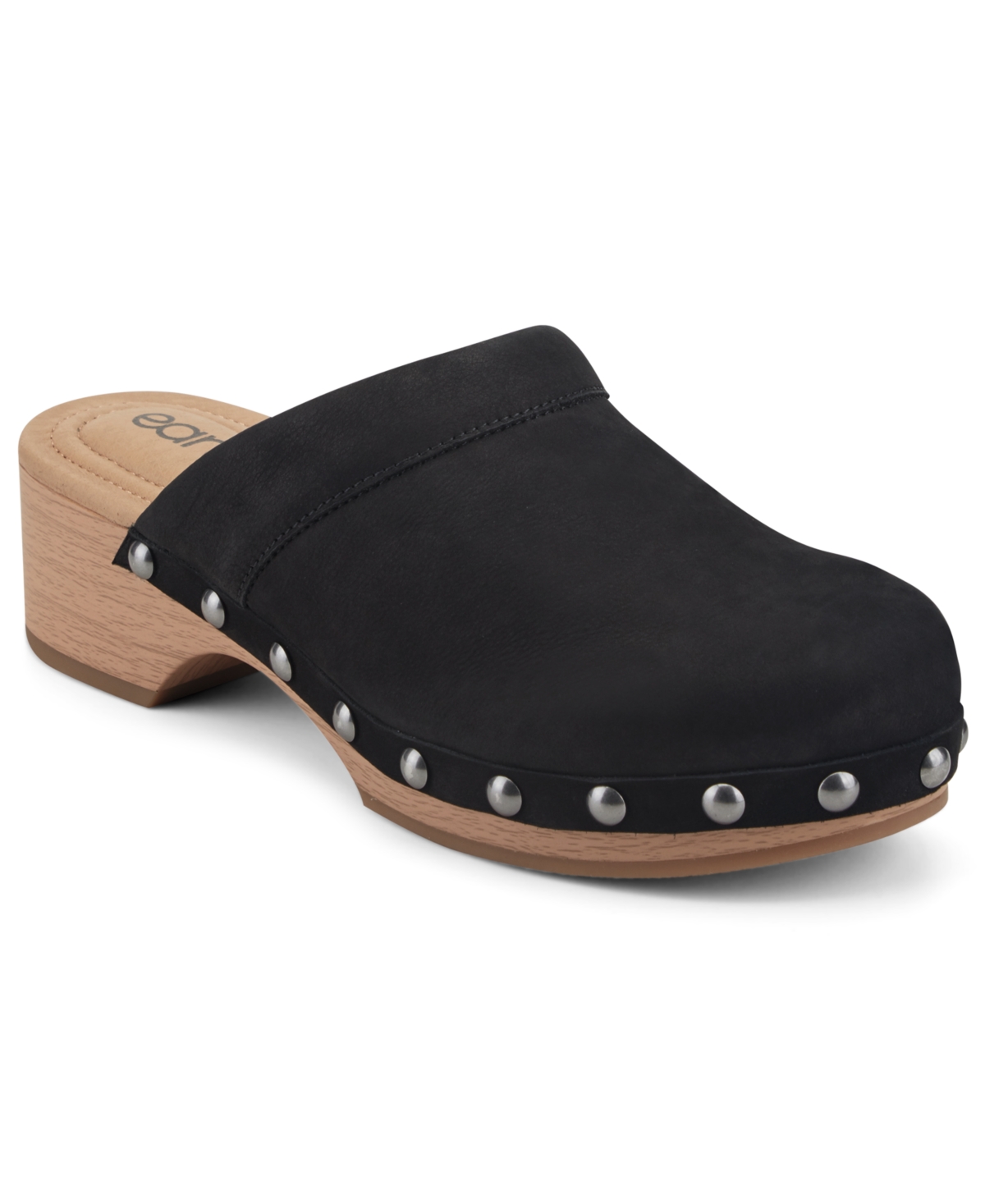 Click here for Earth Womens Kimber Leather Studded Block Heel Clo... prices