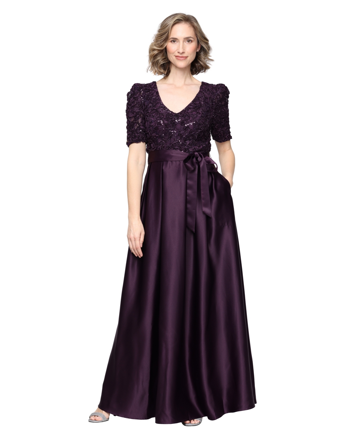 Click here for Alex Evenings Womens Catherine Long V-Neck Empire... prices