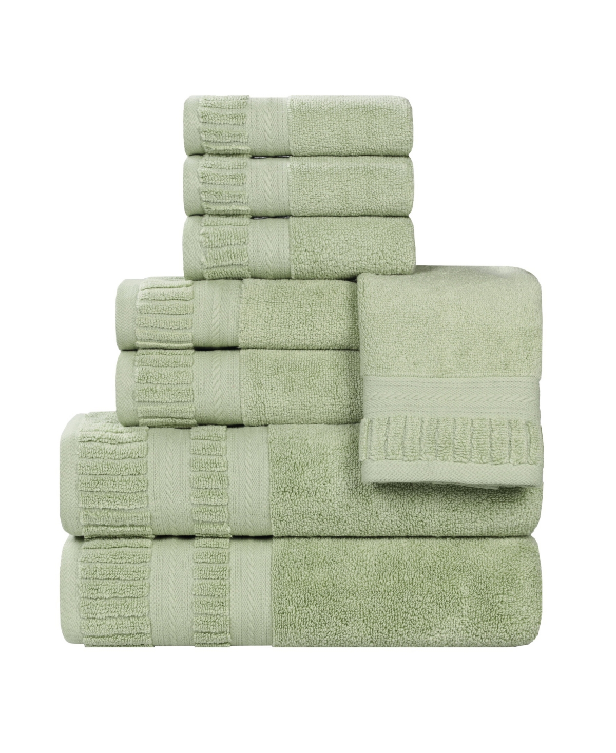 Click here for Superior Venice Cotton 8-Piece Towel Set - Green prices