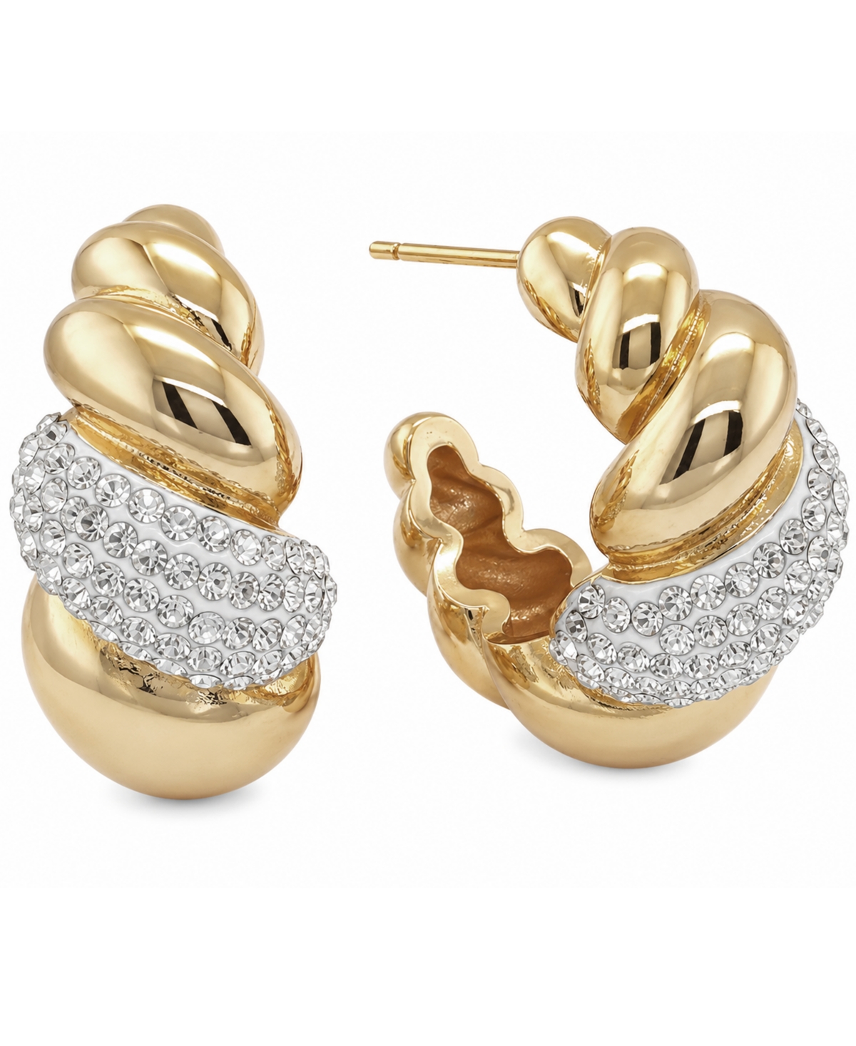 Click here for And Now This Crystal Twist Hoop Earring - Gold prices
