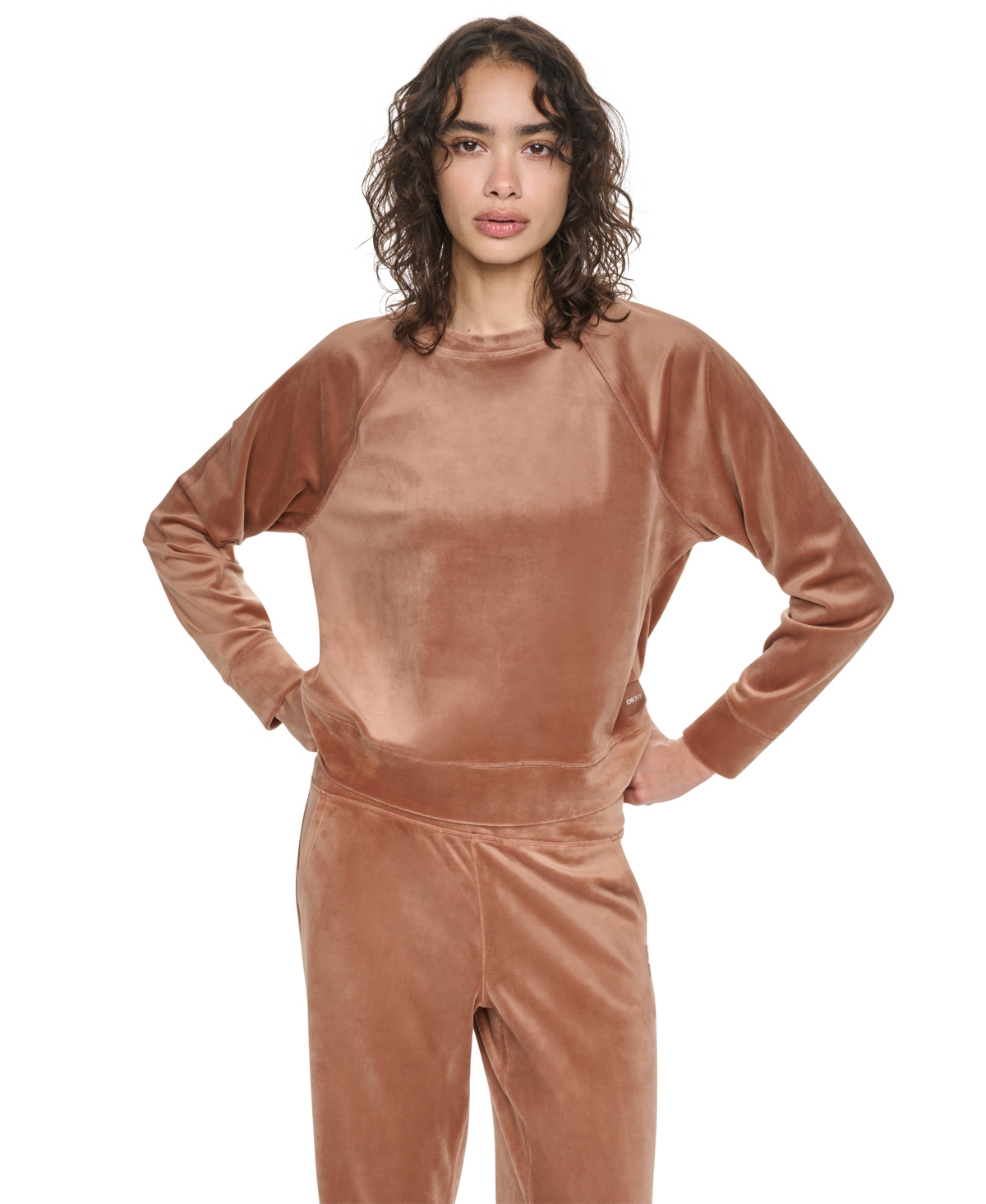 Click here for Dkny Sport Womens Velour Raglan Long-Sleeve Pullov... prices