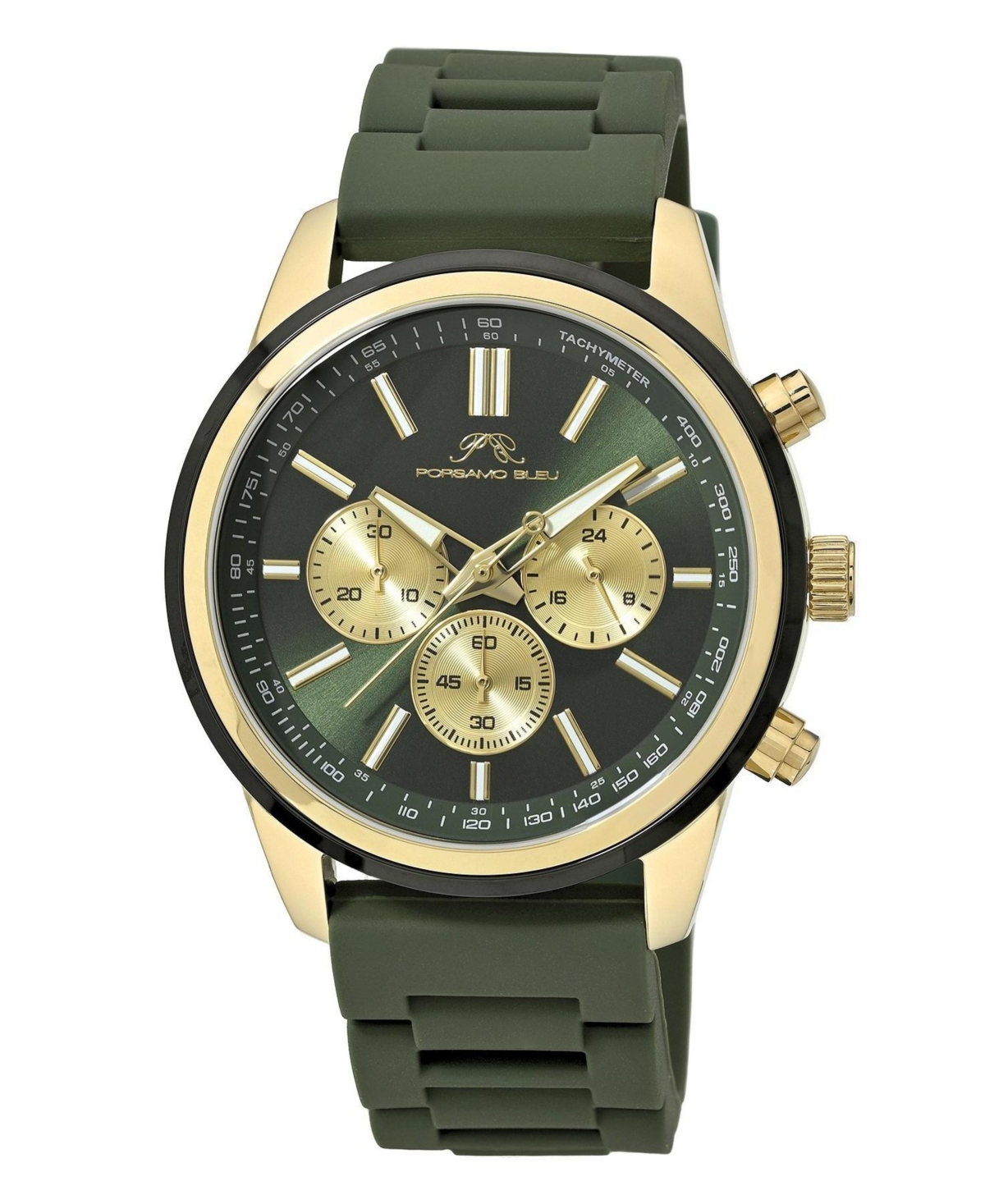 Click here for Porsamo Bleu Mens Logan Chronograph Green Silicone... prices