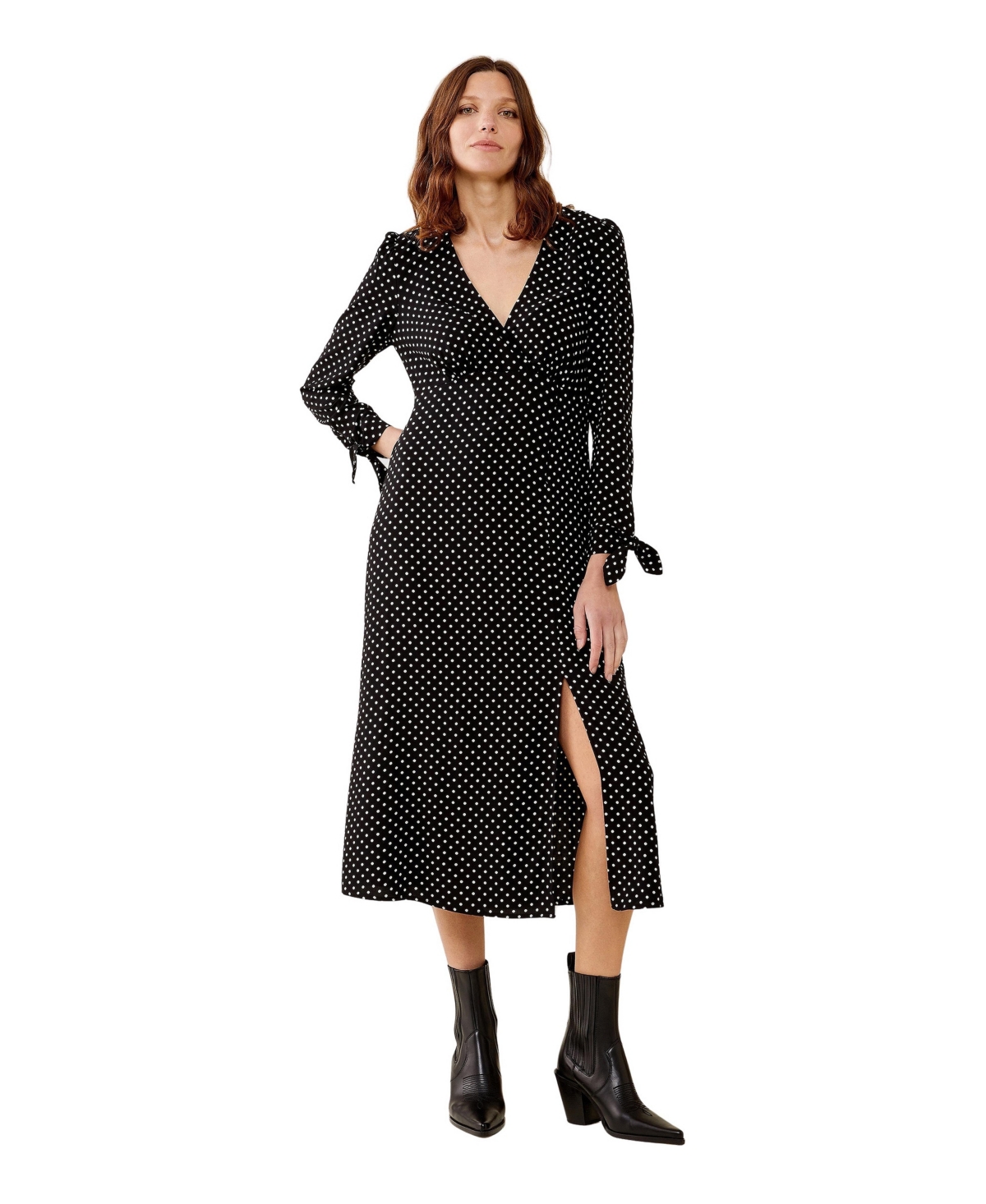 Click here for Finery London Womens Laine Polka Dot Spot Midi Dre... prices