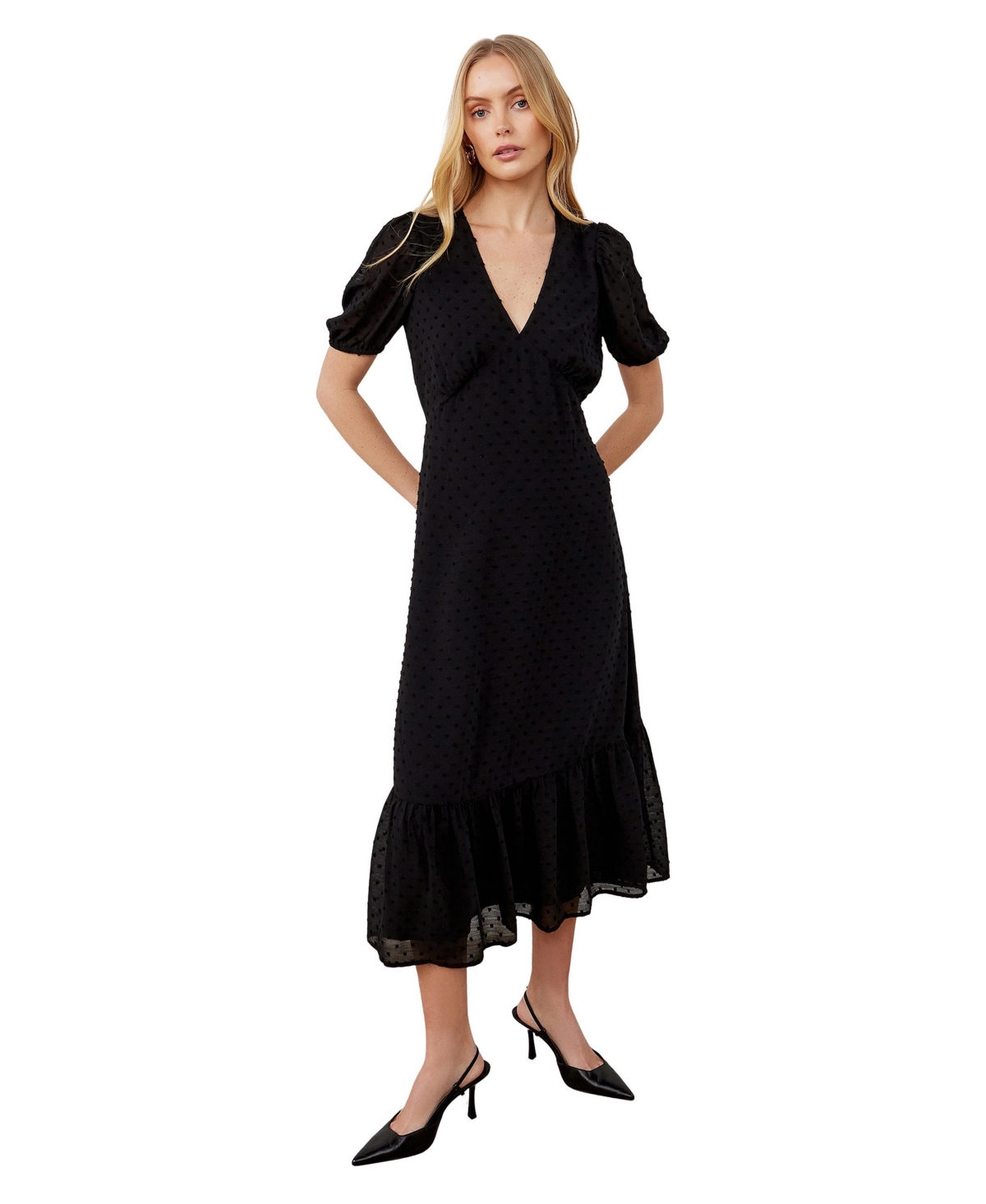 Click here for Finery London Womens Loretta V-Neck Georgette Midi... prices
