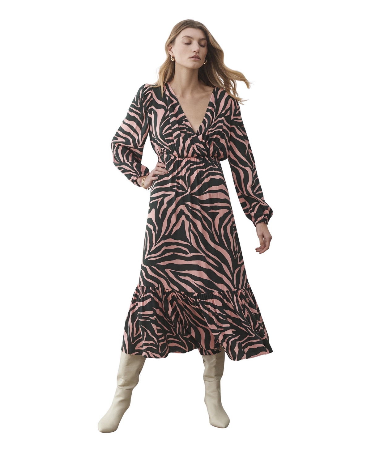 Click here for Finery London Womens Suzie Animal Print Midi Dress... prices