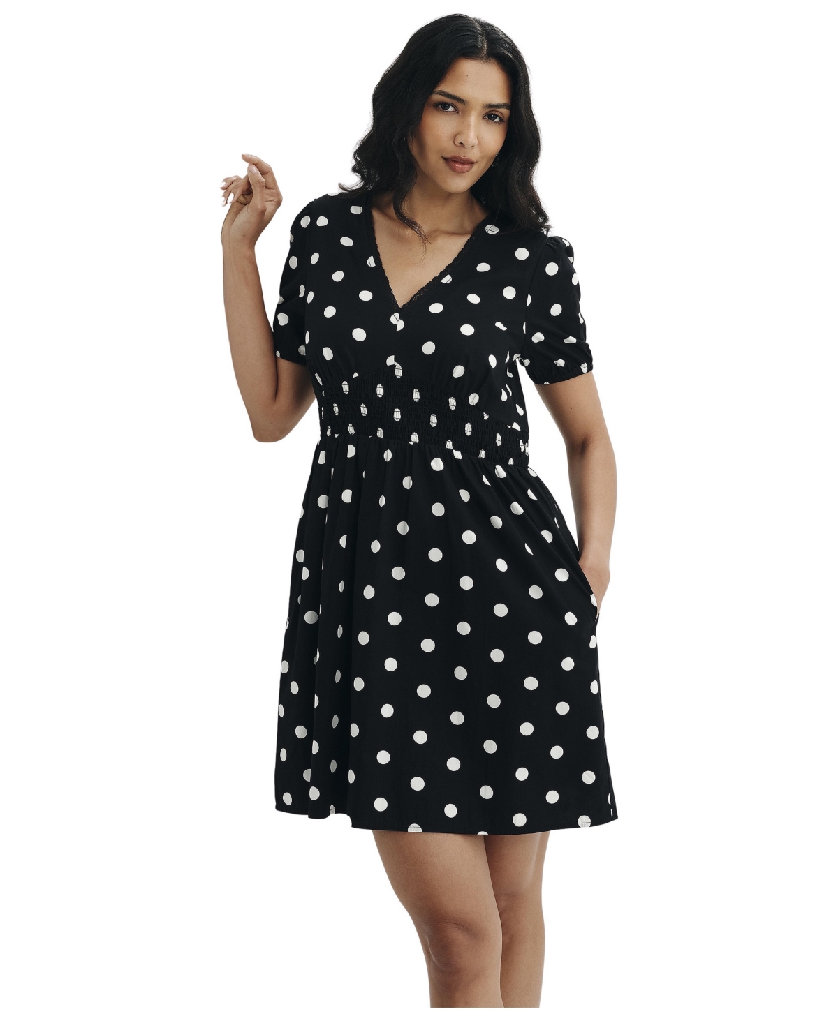 Click here for Finery London Womens Meadow Polka Dot Cotton Short... prices