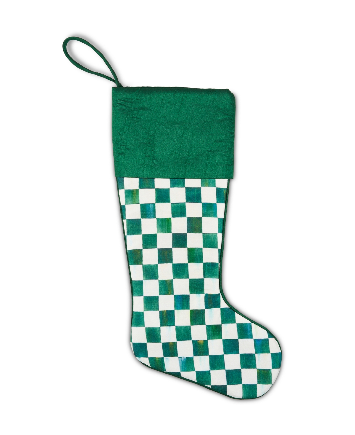 Click here for MacKenzie-Childs Emerald Check Stocking - Green  W... prices