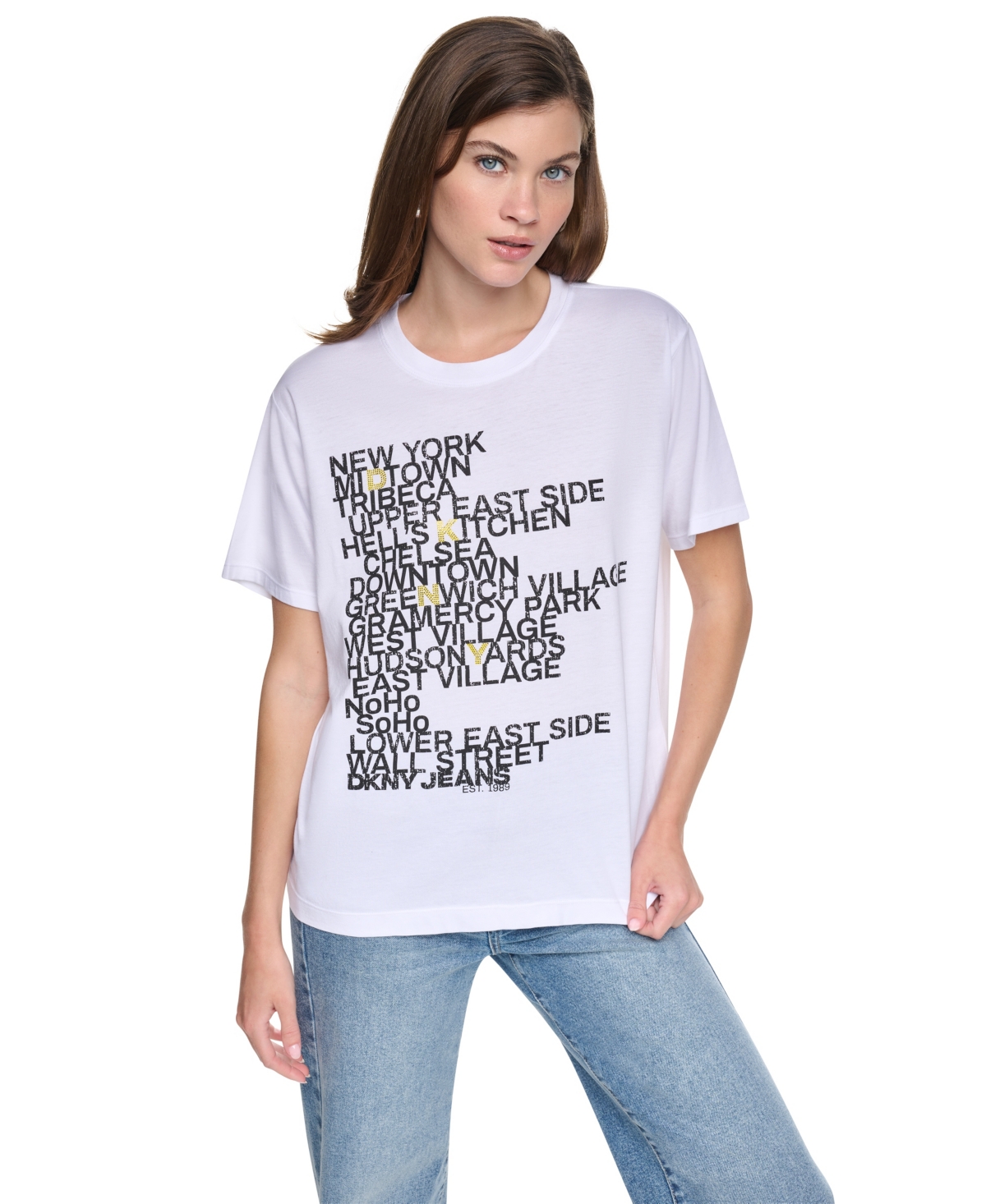 Click here for Dkny Jeans Womens Neighborhood Print Relaxed Graph... prices