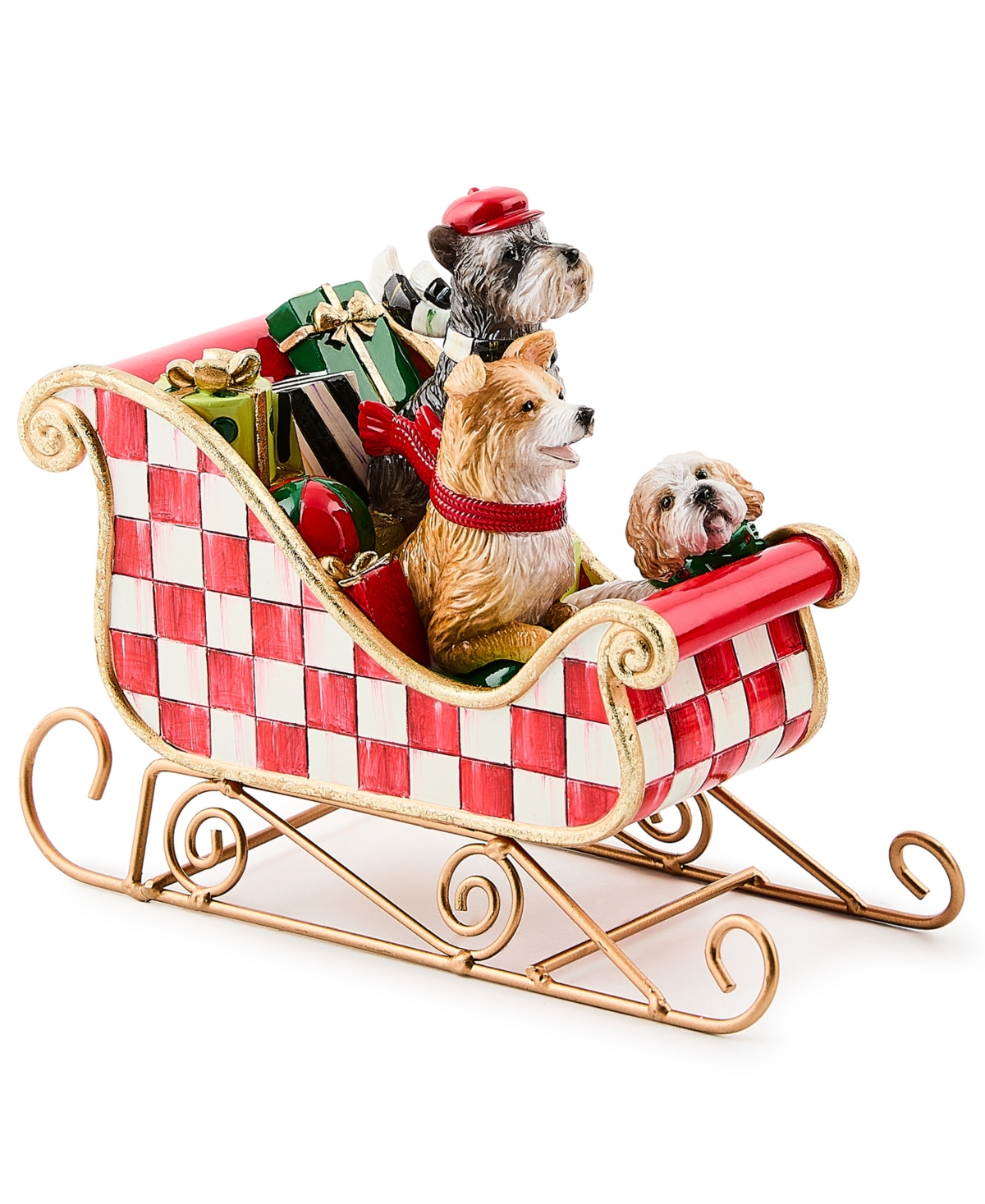 Click here for MacKenzie-Childs Check It Out Dog Sleigh Figurine... prices