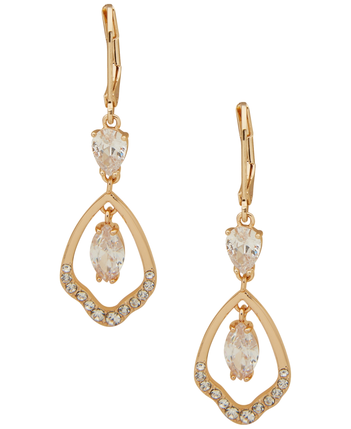 Click here for Anne Klein Gold-Tone Orbital Stone Drop Earrings -... prices