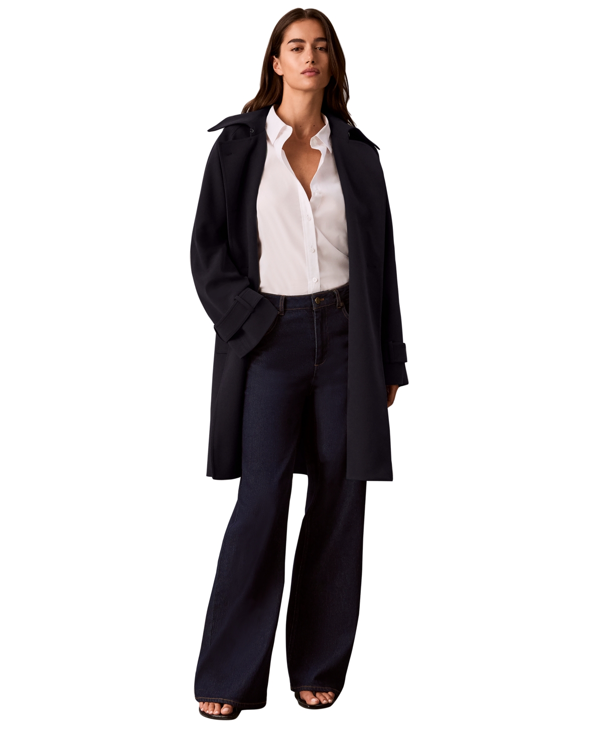 Click here for Calvin Klein Womens Double-Breasted Belted Trench... prices