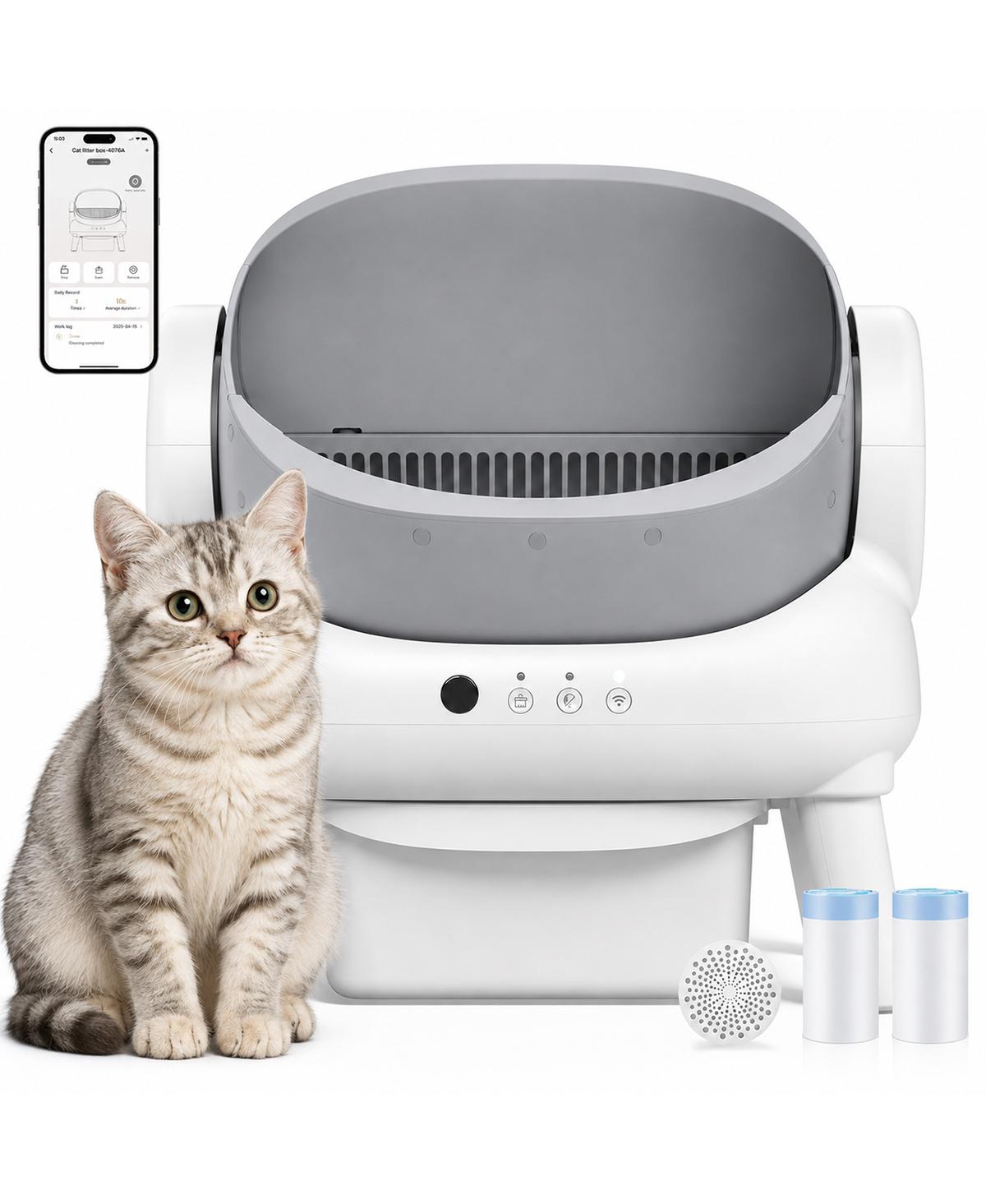 Click here for Cumrige WiFi Self-Cleaning Litter Box for Multiple... prices