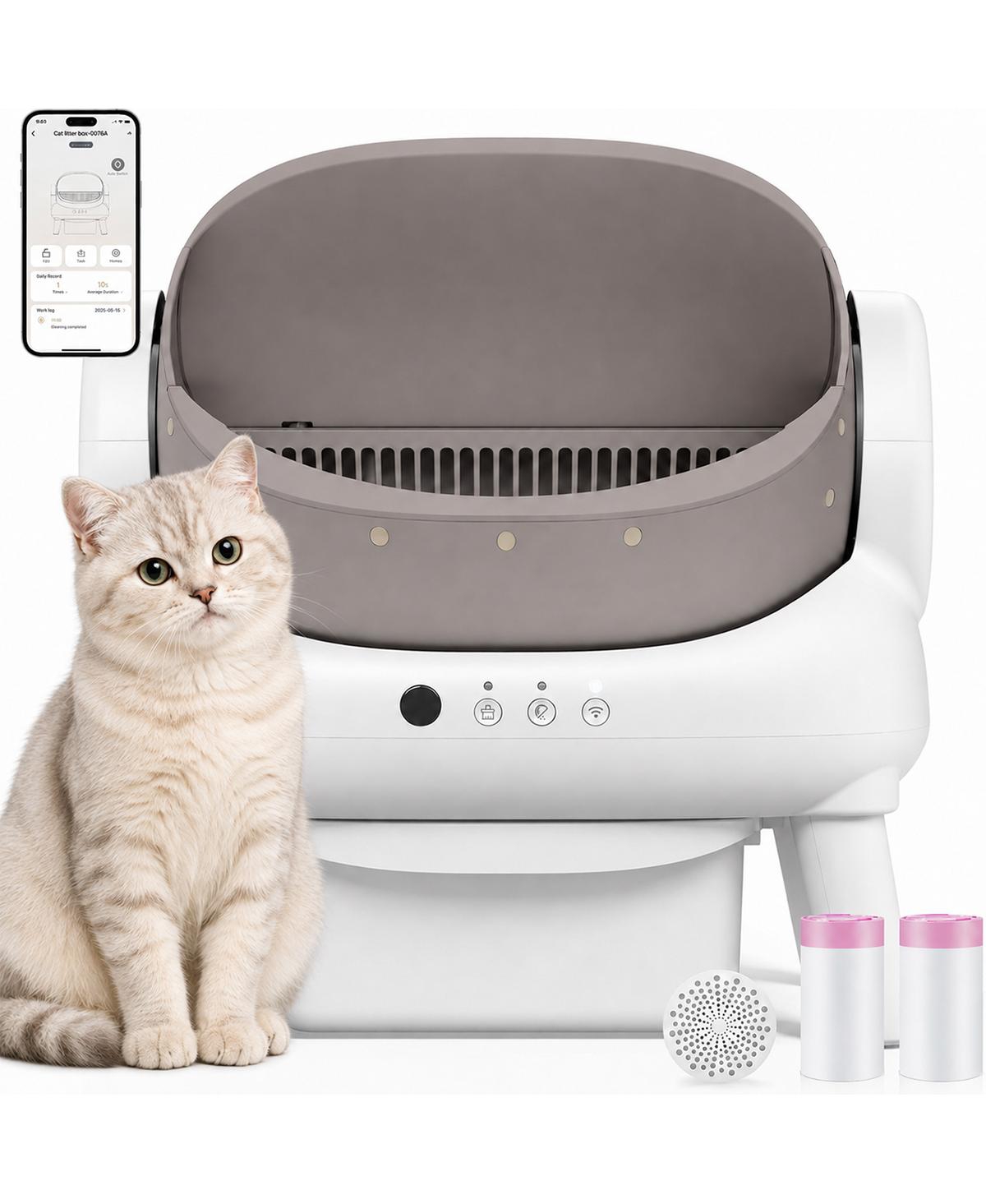 Click here for Cumrige WiFi Self-Cleaning Litter Box for Multiple... prices