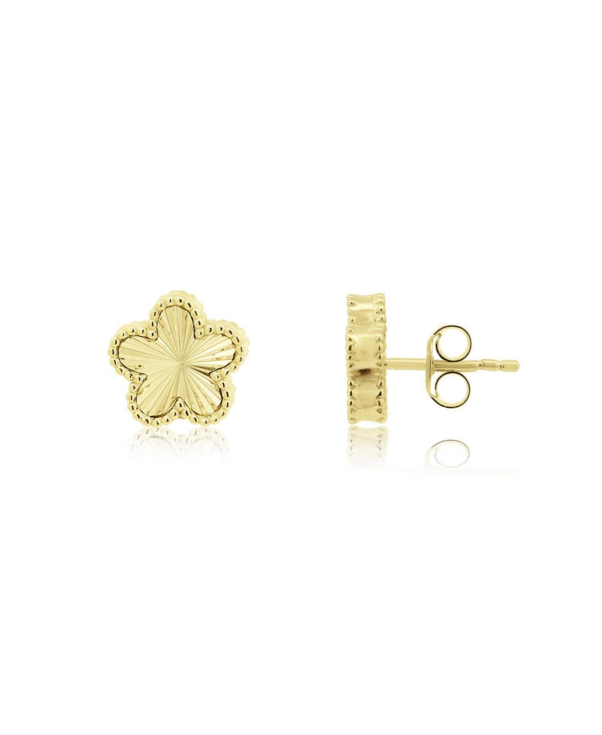 Click here for The Lovery Fluted Flower Stud Earrings 14K Gold Pl... prices