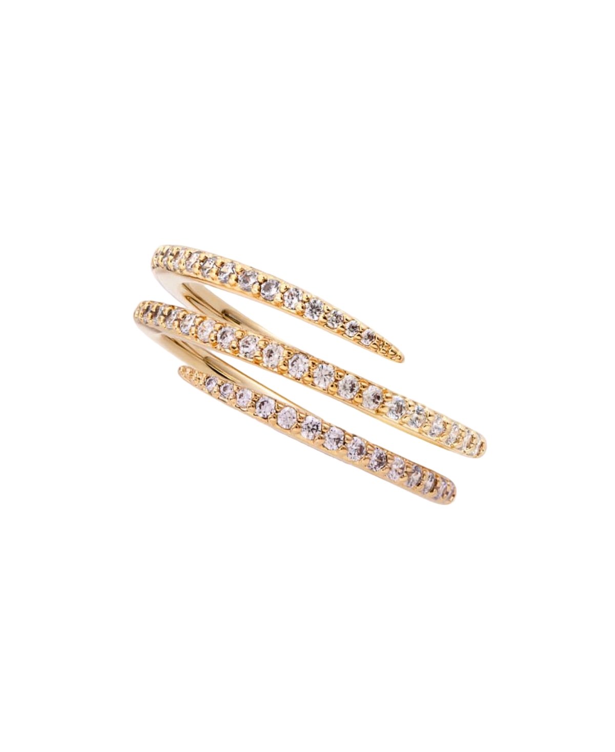 Click here for Ana Luisa Oren Triple 14k Gold-Plated Pave Ring -... prices