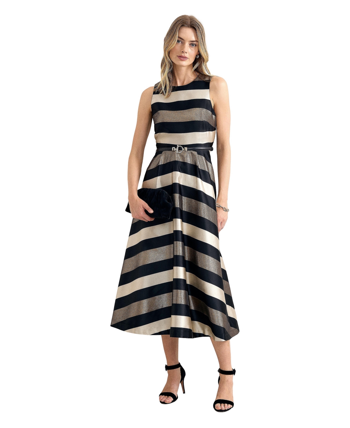 Click here for Phase Eight Womens Delicia Belted Waist Dress - Bl... prices
