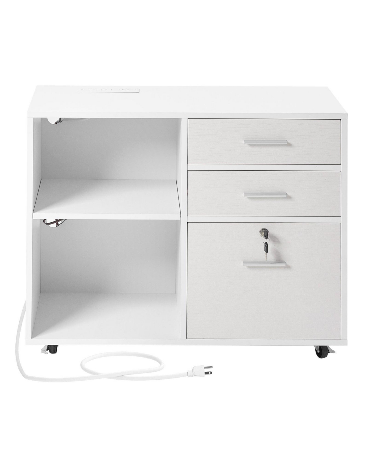 Click here for Slickblue 3 Drawer Mobile File Cabinet with Led Li... prices