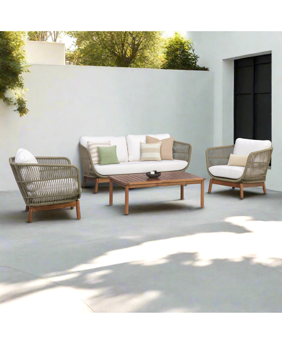 Click here for Teamson Home - Outdoor 4 Piece Acacia Conversation... prices