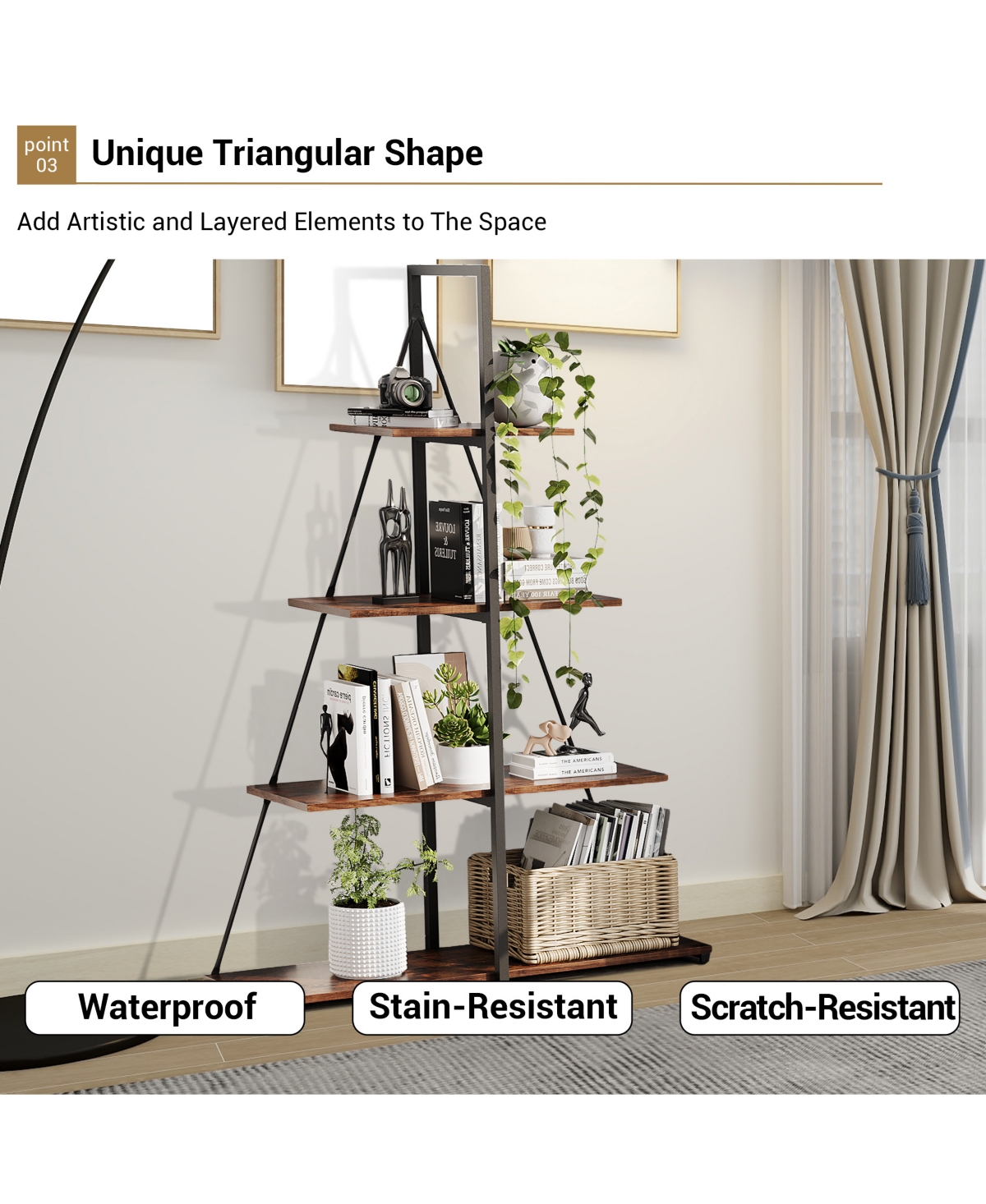 Click here for gaomon 4-Tier Industrial A-Frame Ladder Bookshelf... prices