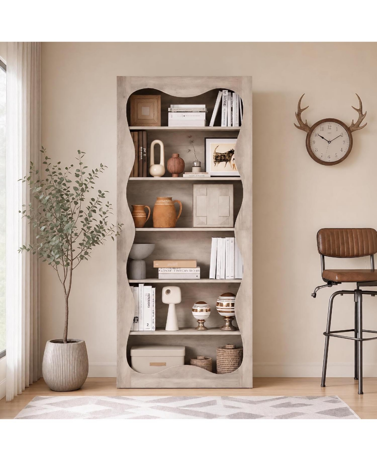 Click here for gaomon Tall 6-Tier Wood Bookshelf  Freestanding Bo... prices
