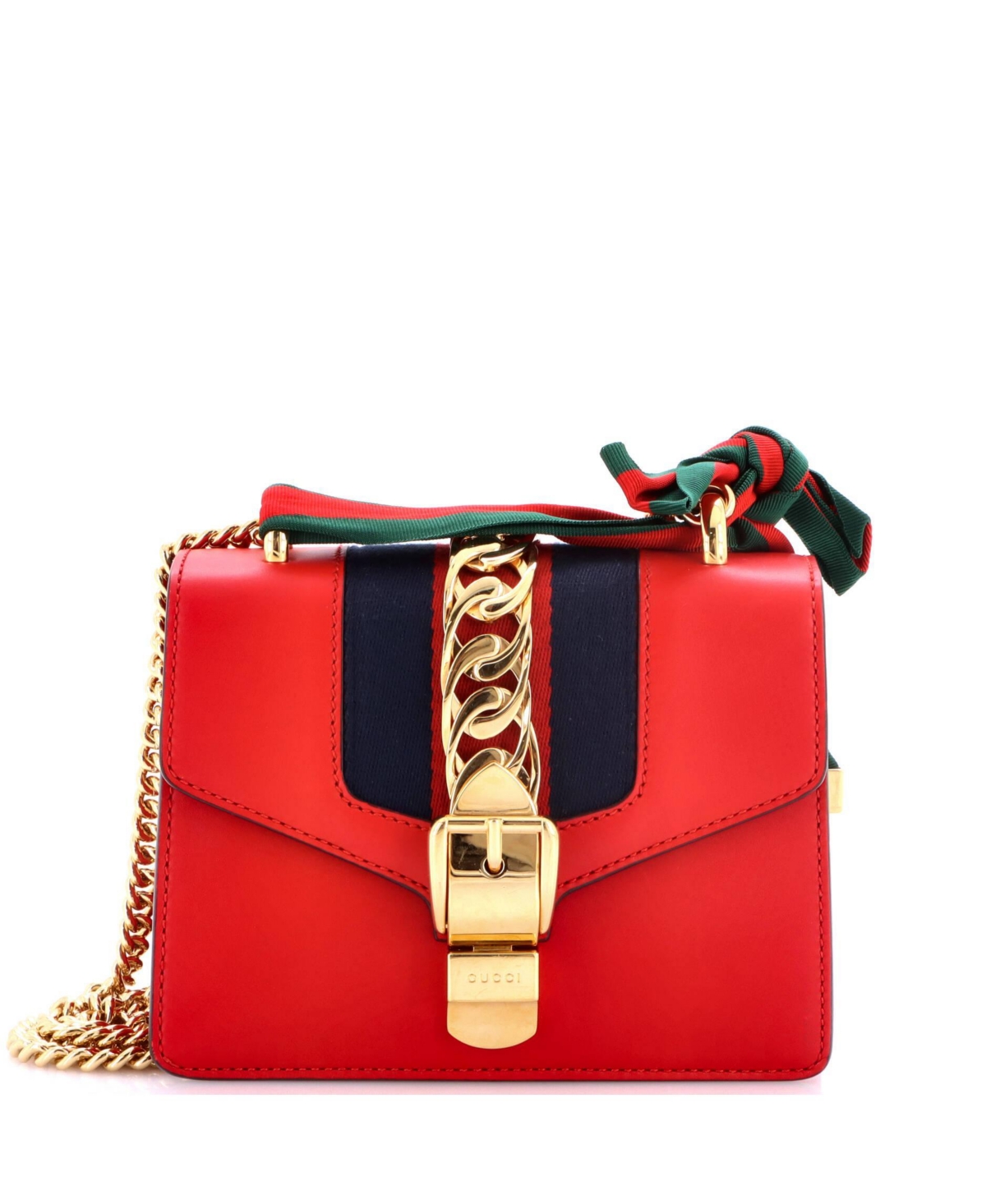 Click here for Pre-Owned Gucci Mini Sylvie Chain Shoulder Bag Lea... prices