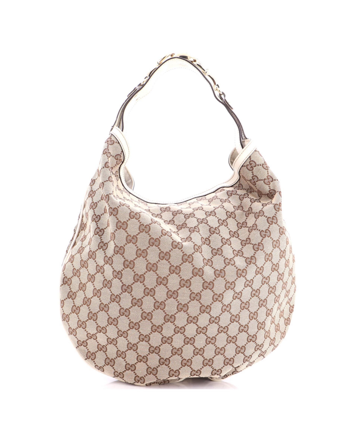 Click here for Pre-Owned Gucci Wave Hobo Gg Canvas - Natural prices