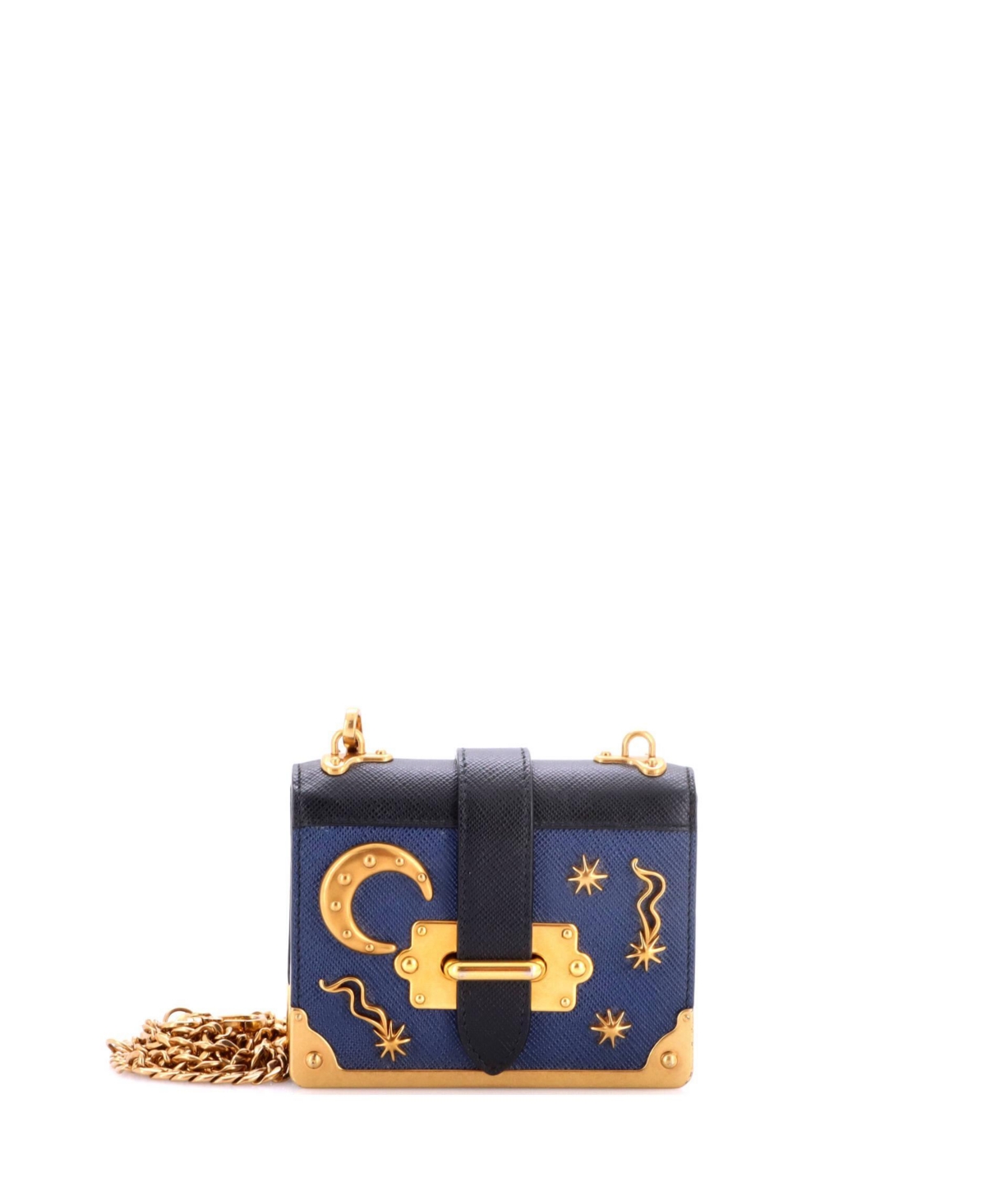 Click here for Pre-Owned Prada Micro Cahier Crossbody Bag Embelli... prices