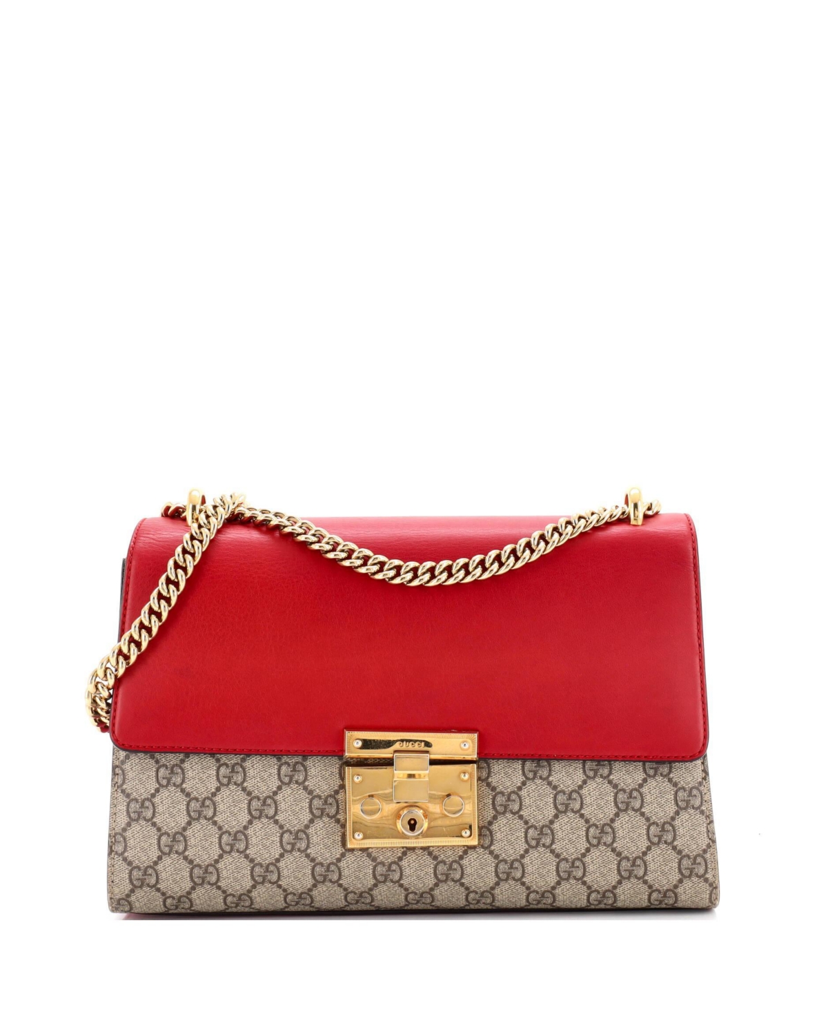 Click here for Pre-Owned Gucci Medium Padlock Shoulder Bag Gg Coa... prices