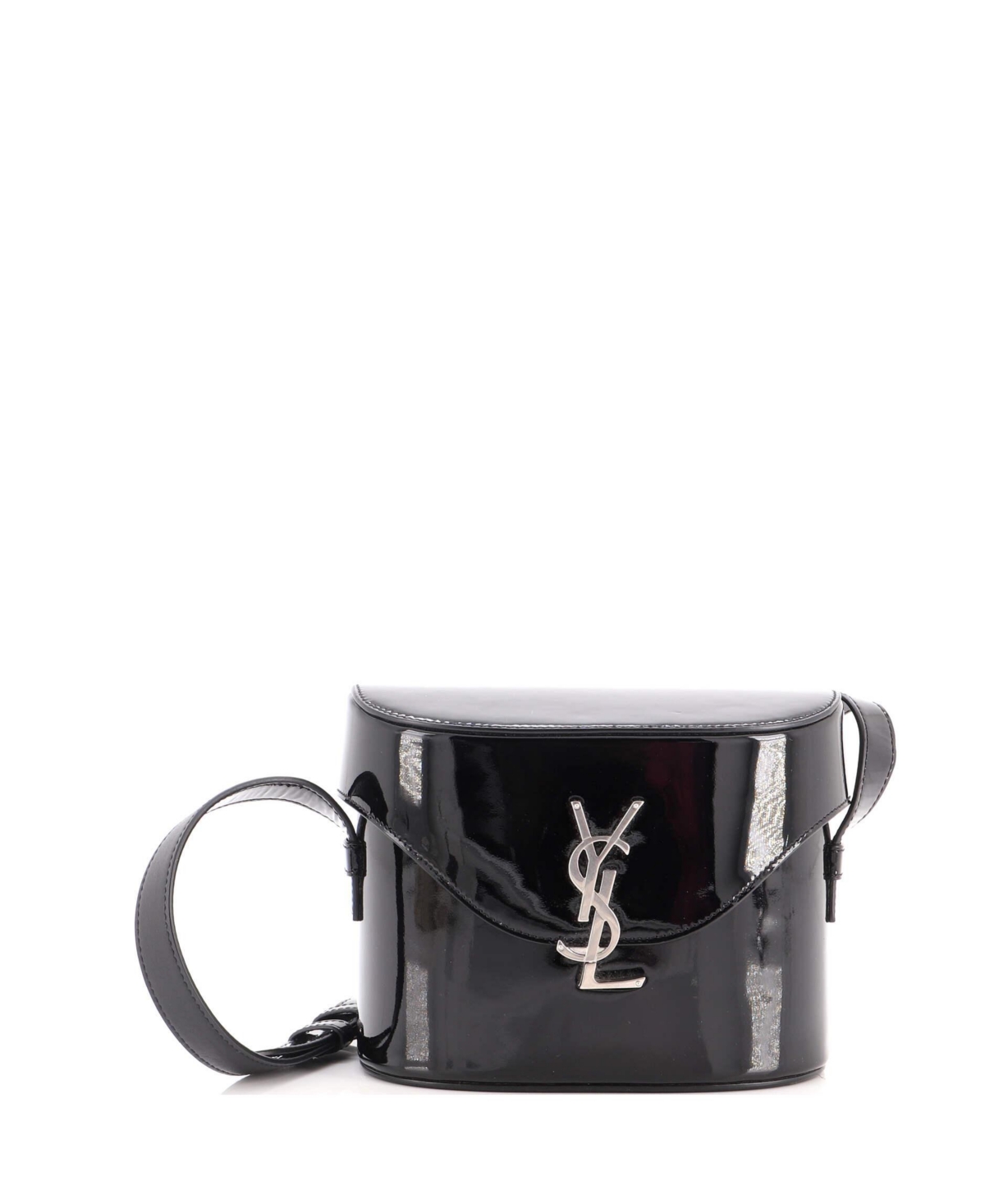 Click here for Pre-Owned Saint Laurent June Box Bag Patent - Blac... prices