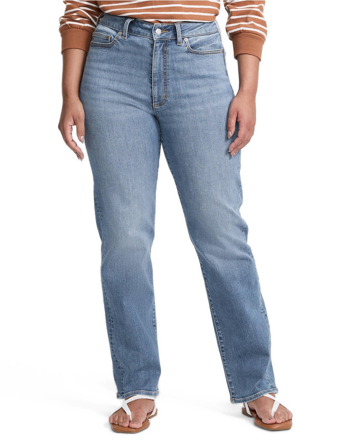Click here for Lands End Womens Denim High Rise Straight Curvy Je... prices