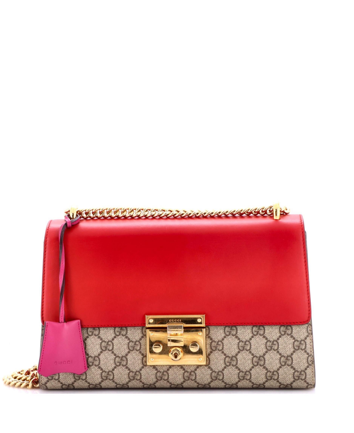 Click here for Pre-Owned Gucci Medium Padlock Shoulder Bag Gg Coa... prices