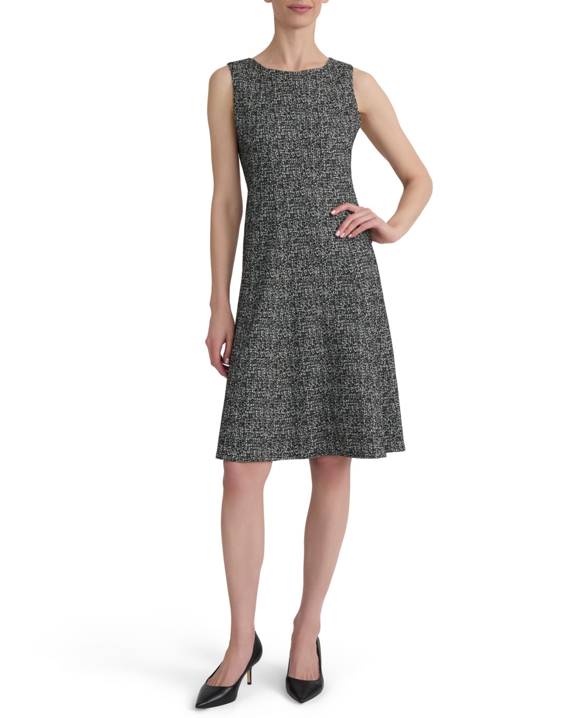 Click here for Kasper Womens Boat-Neck Sleeveless Fit & Flare Dre... prices