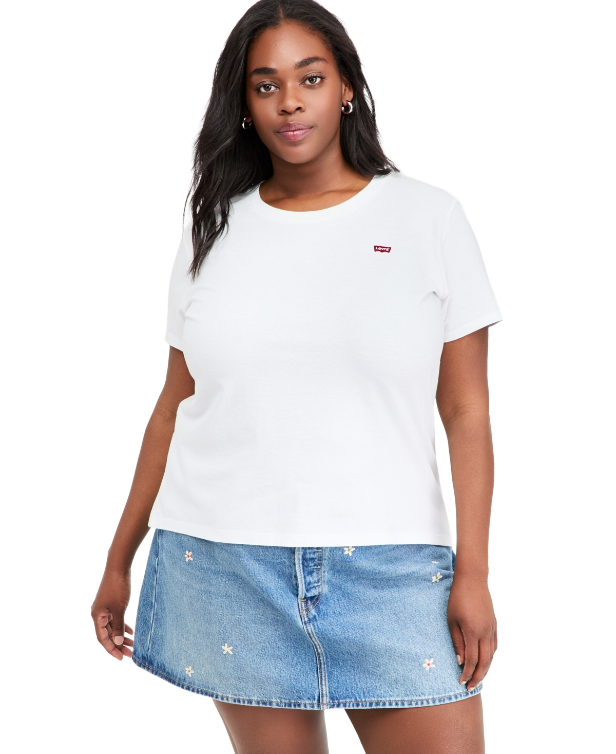Click here for Levis Plus Size Cotton Perfect T-Shirt - White prices