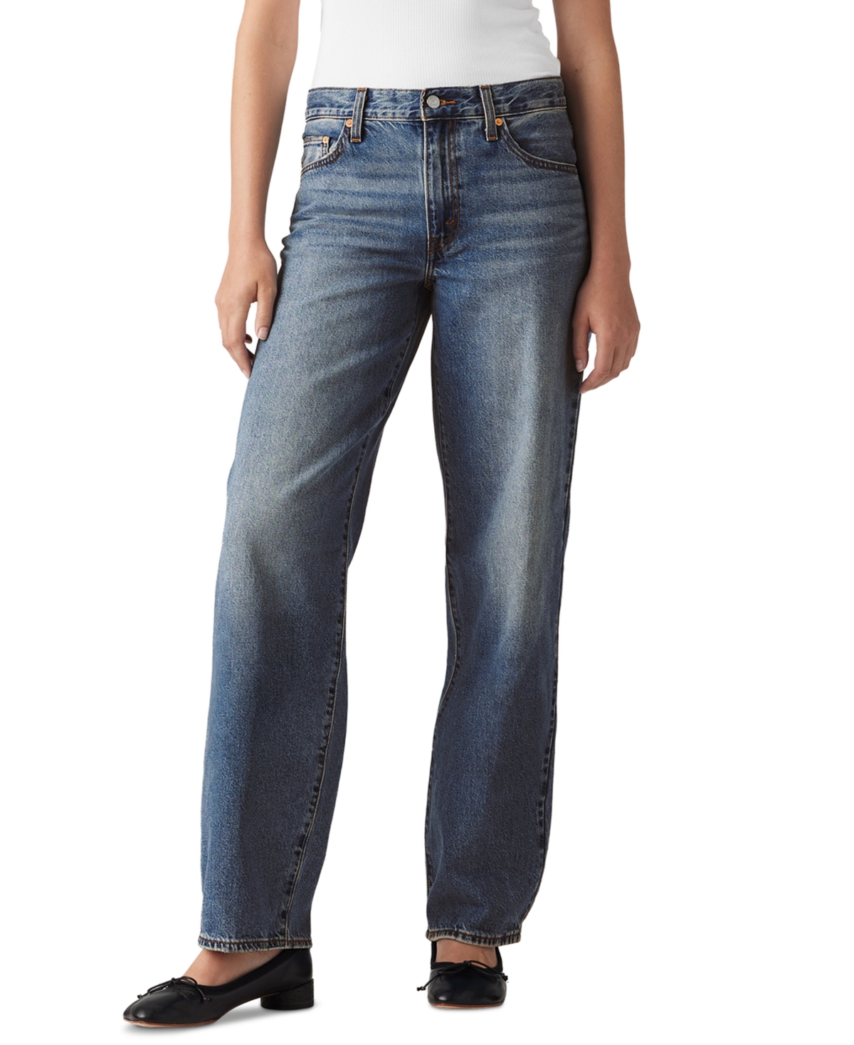 Click here for Levis Juniors Mid Rise Baggy Dad Jeans - Shes Nice prices