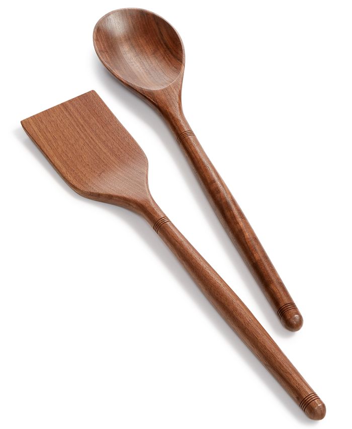 Martha Stewart Collection 2-Pc. Heirloom Walnut Utensil Set, Created ...