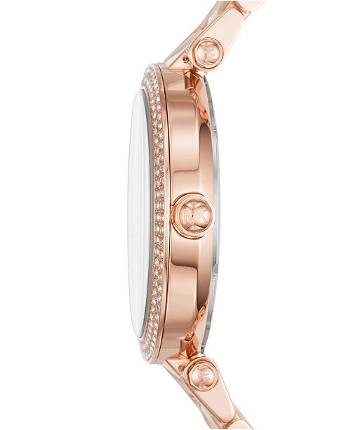 Michael Kors Women's Parker Rose Gold-Tone Stainless Steel Bracelet ...