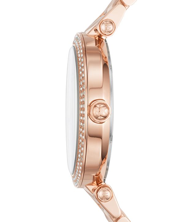 Michael Kors Women's Parker Rose Gold-Tone Stainless Steel Bracelet ...